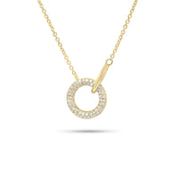 Diamond Circle & Link Pendant Necklace - Nuha Jewelers