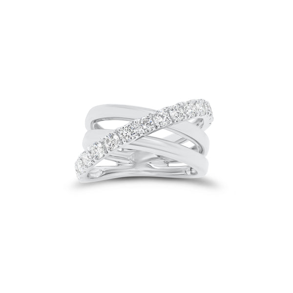 Diamond & Gold Multi-Band Crossover Ring - Nuha Jewelers