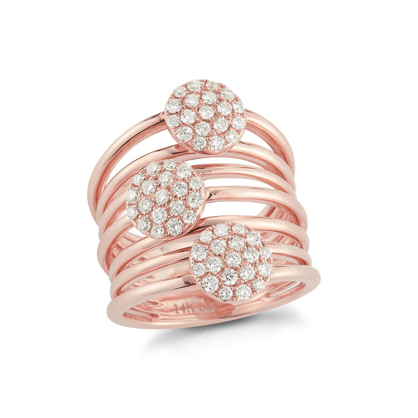 Multi Row Diamond Cluster Ring - Nuha Jewelers