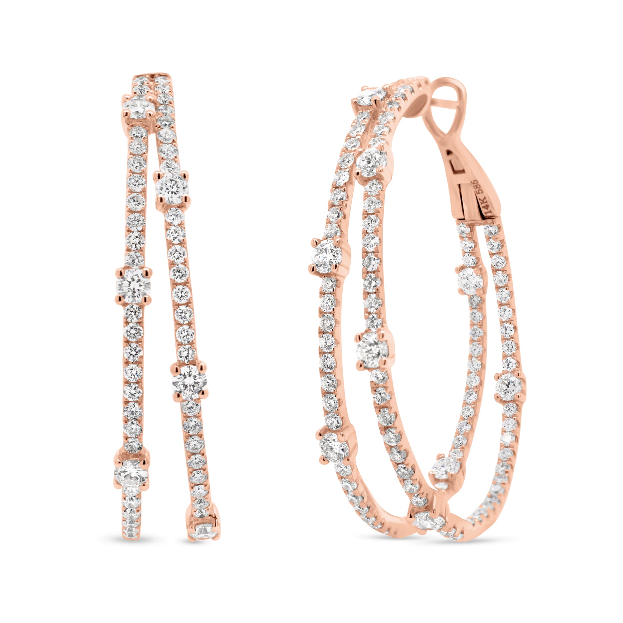 Diamond Double-Hoop Earrings - Nuha Jewelers