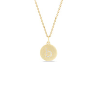 Mini Diamond Initial Disc Pendant - Nuha Jewelers